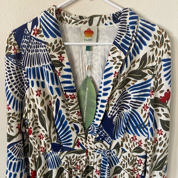 FARM Rio | Dresses | Nwt Farm Rio Blue Macaw Flight Maxi Dress Size S ...